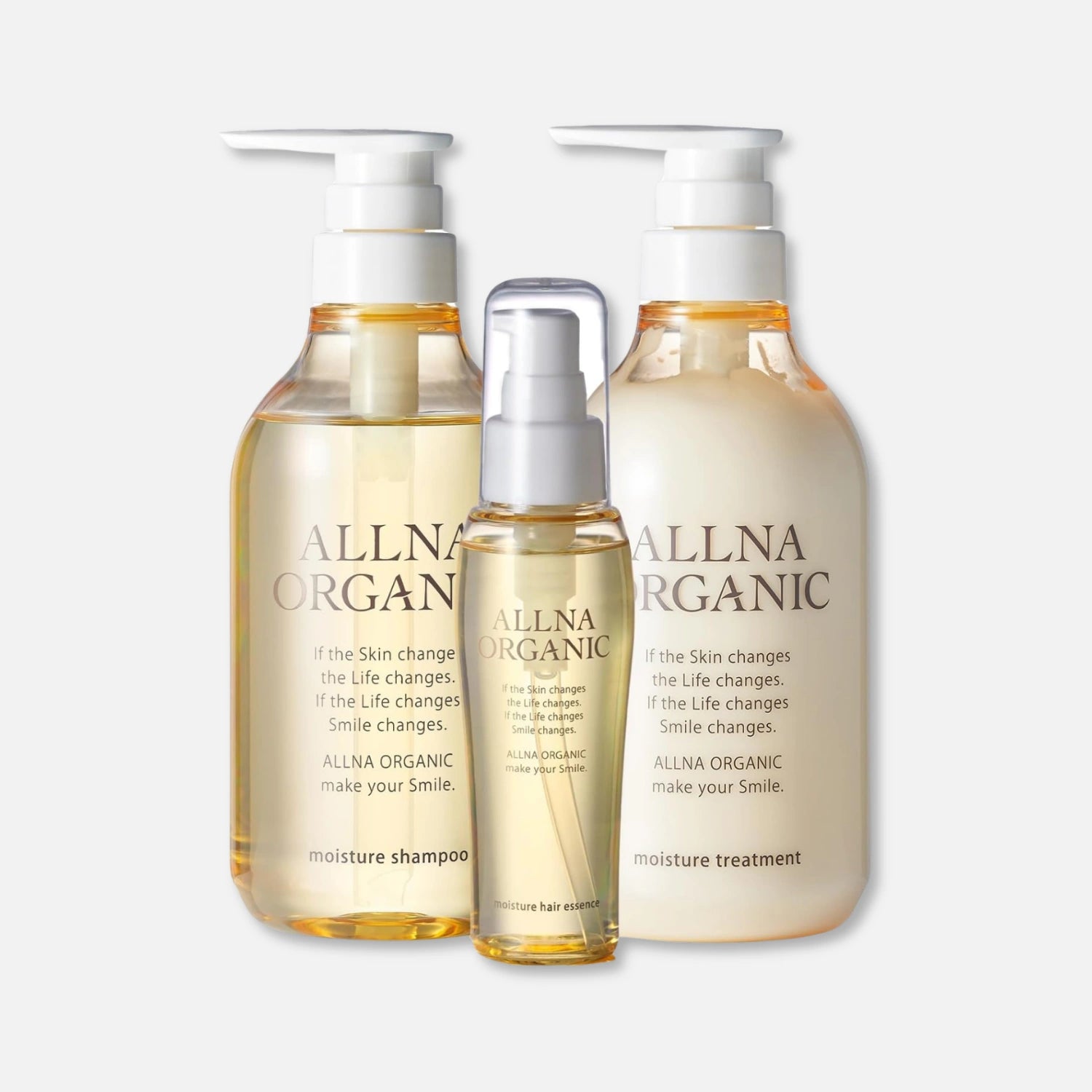 Allna Organic [Moisture] Shampoo, Treatment & Hair Oil Set (500ml x2 ...
