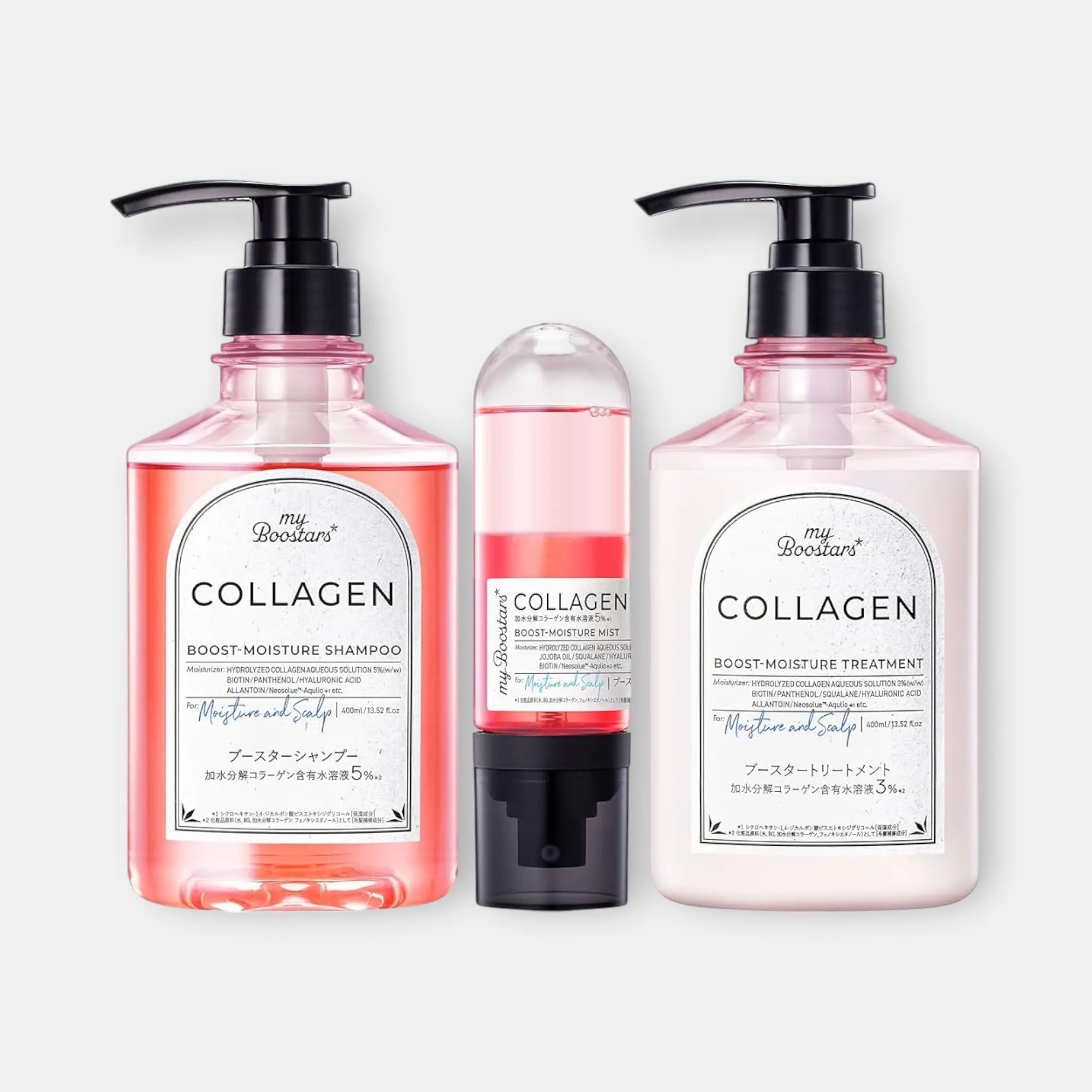 My Boostars Collagen Boost Moisture Shampoo, Treatment & Mist Serum SE ...