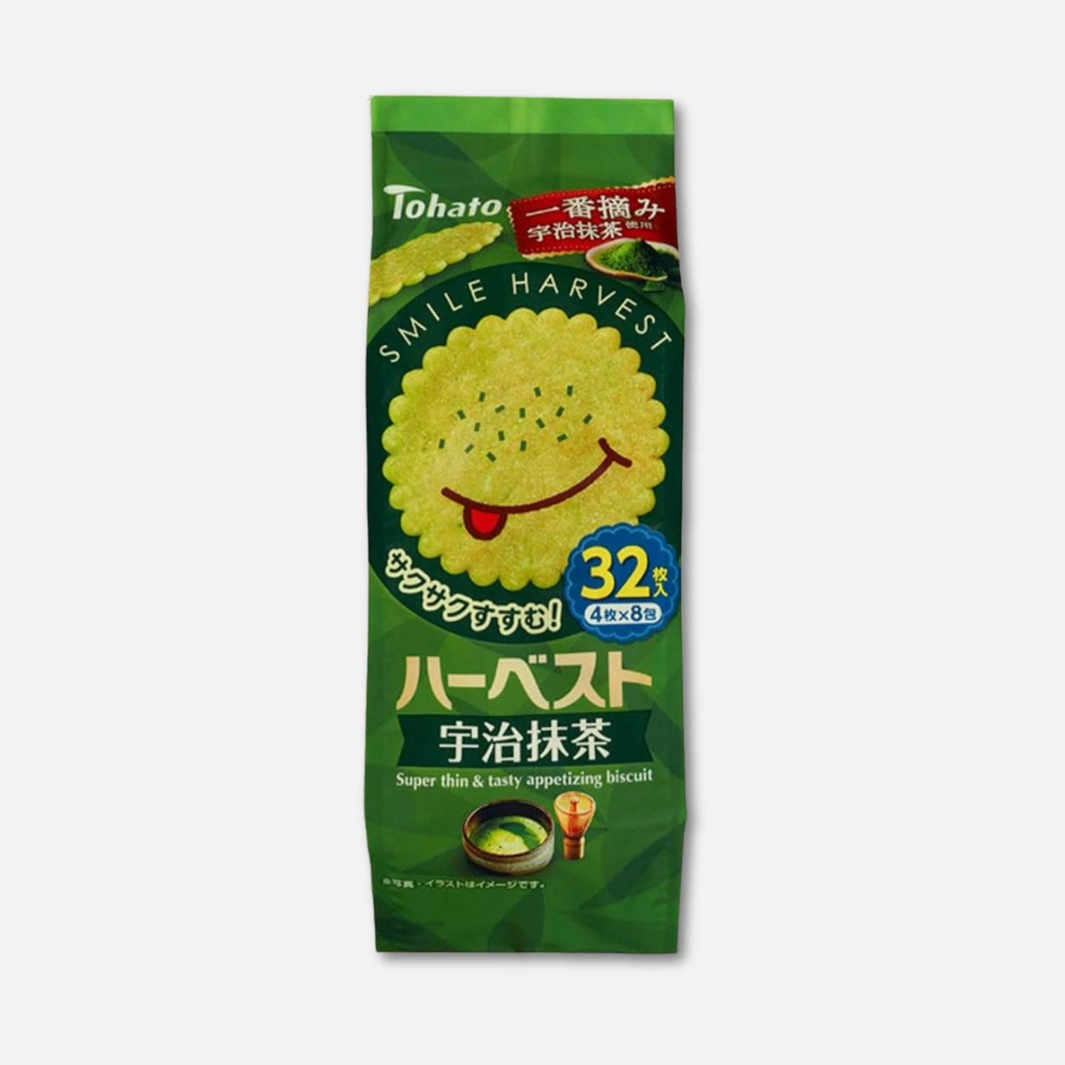 Tohato Harvest Uji Matcha Sweet Biscuits 88g (32 Units) – Buy Me Japan